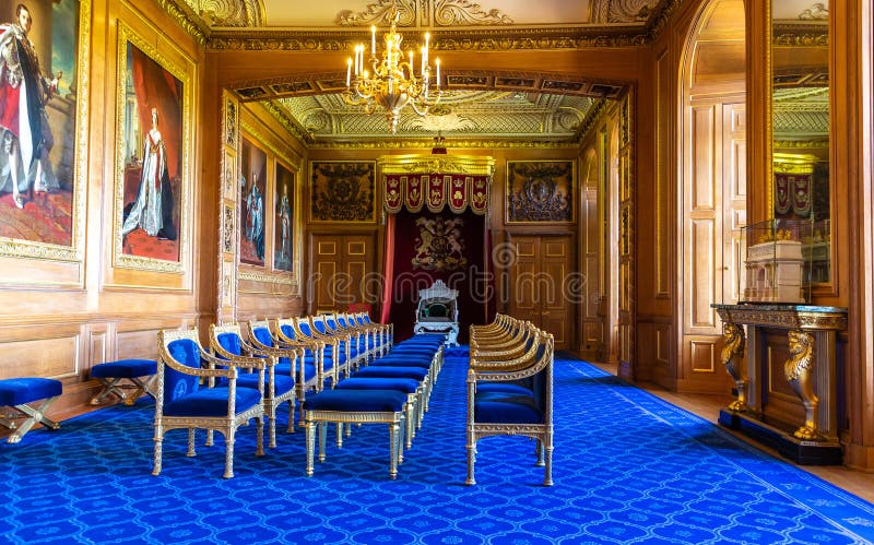 Throne Room and Interior of Windsor Castle in Windsor, UK Editorial ...