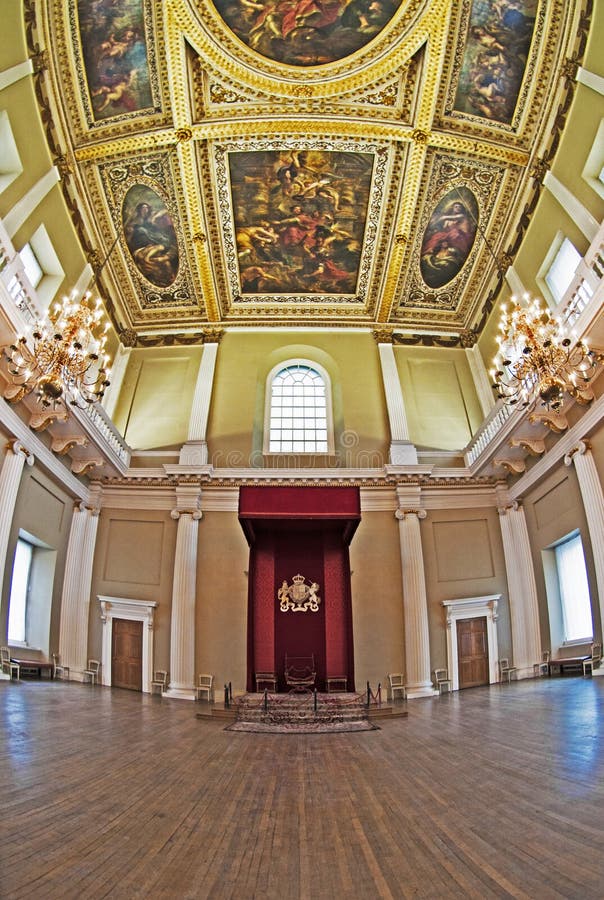 Throne & Rubens Ceiling at the Banqueting House Editorial Stock Image ...