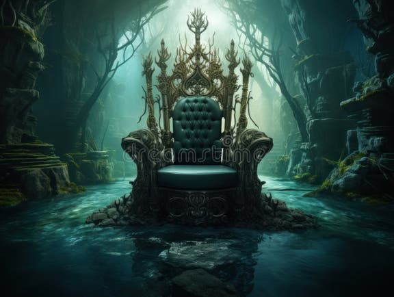 Throne on the Water. a Beautiful Throne. Stock Illustration ...