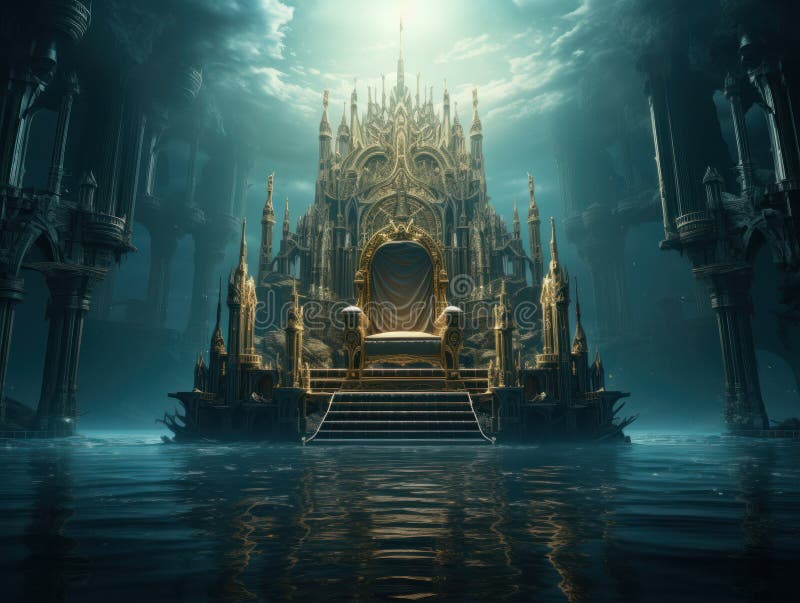 Throne on the Water. a Beautiful Throne. Stock Illustration ...