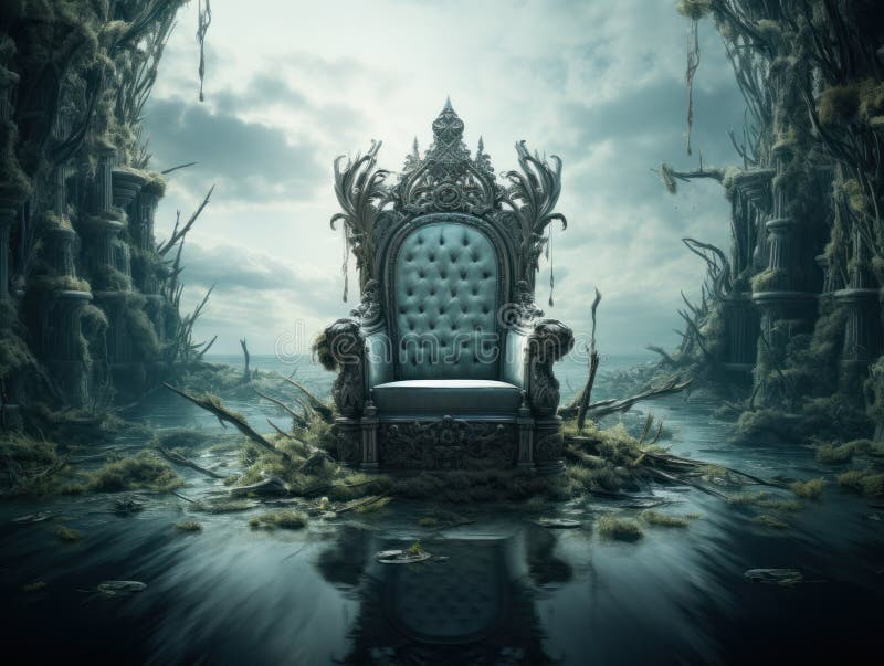 Throne on the Water. a Beautiful Throne. Stock Illustration ...