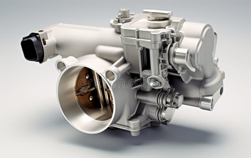 Throttle Body Isolated on White Stock Illustration - Illustration of ...