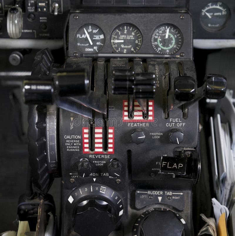 Throttle Quadrant in Airplane Stock Photo - Image of gauges, gear: 64901134