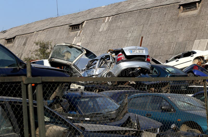 Throw cars in the trash stock image. Image of disposal - 241723609