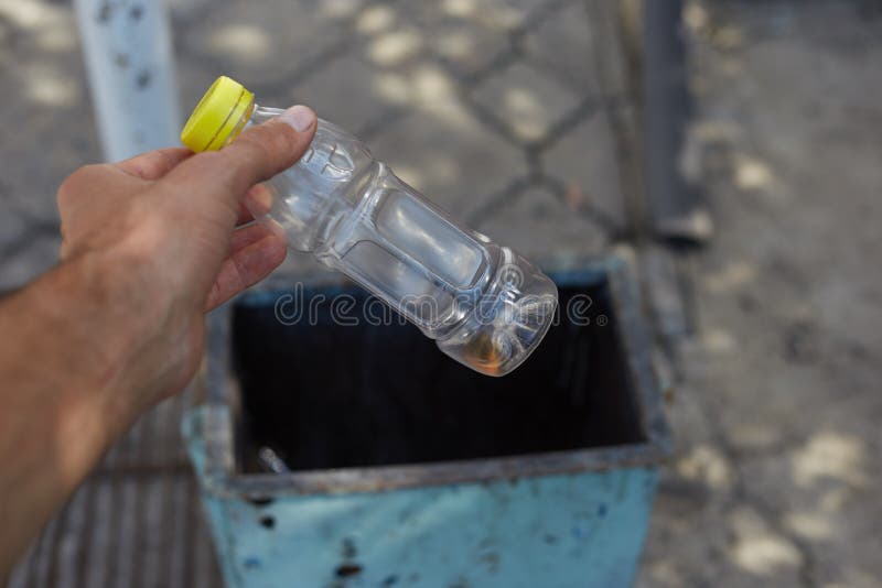 Throw the Garbage in the Trash Taking Care of Cleanliness Stock Photo ...