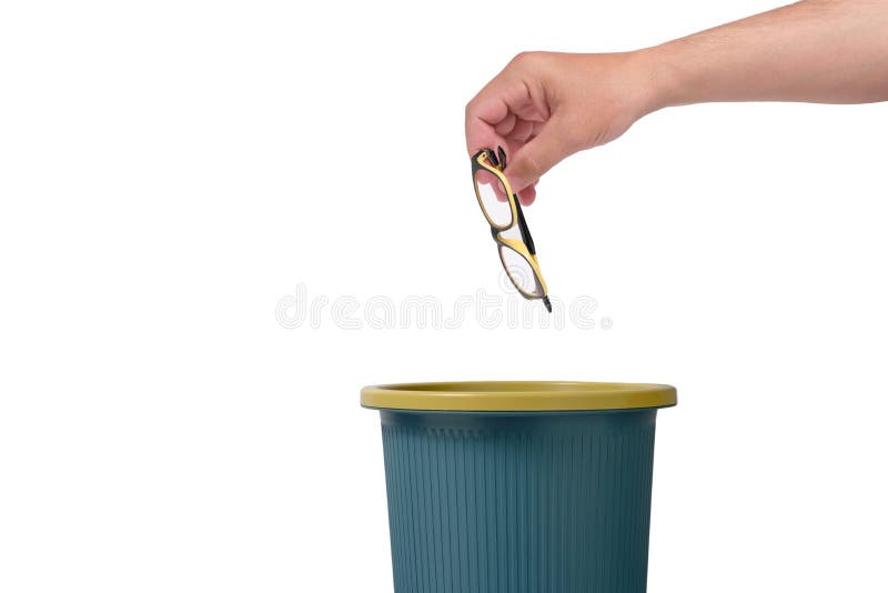 Throw Glasses in Trash.Concept Vision Treatment and Healing Stock Photo ...