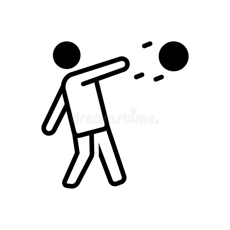 Black Solid Icon for Throw, Player and Jump Stock Vector - Illustration ...