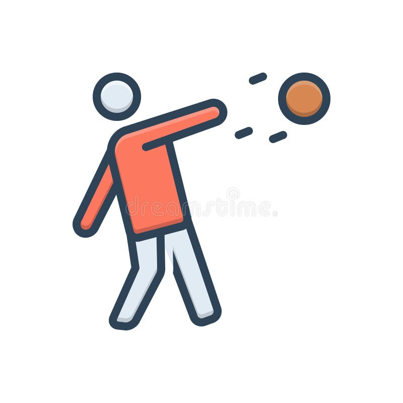 Color Illustration Icon for Throw, Player and Action Stock Illustration ...