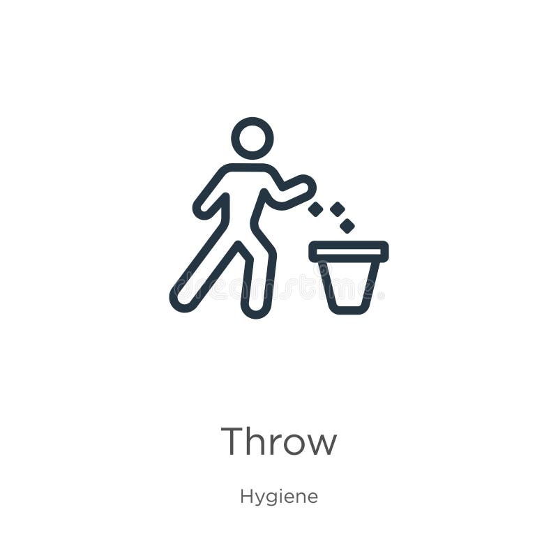 Outline Throw To the Bin Vector Icon. Isolated Black Simple Line ...