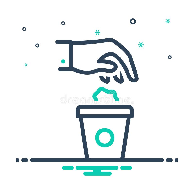 Mix Icon for Throw, Throw Away and Dustbin Stock Vector - Illustration ...