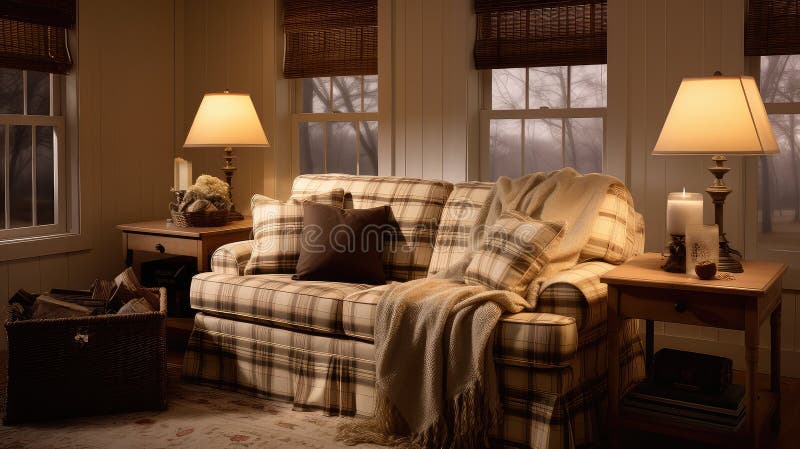Throw light plaid stock illustration. Illustration of home - 324851610