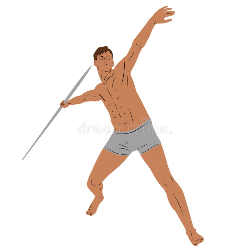 Throw Spear, Vector Illustration Stock Vector - Illustration of athlete ...
