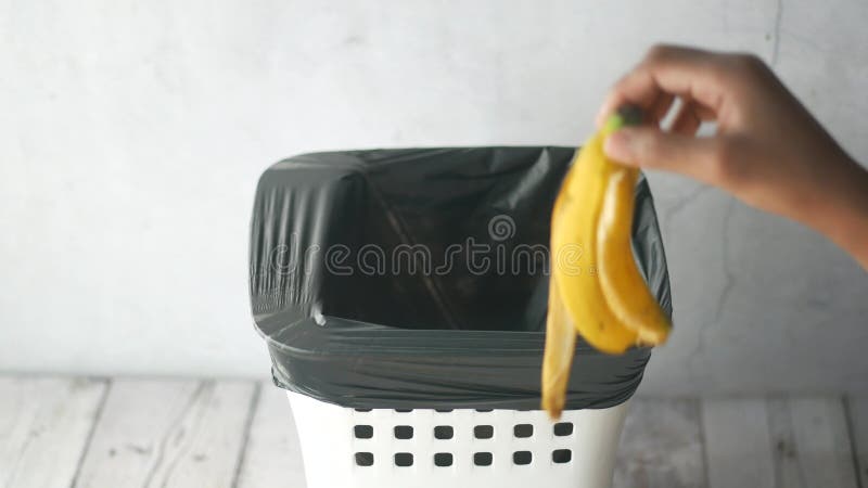 Throwing Banana in a Garbage Bin Stock Footage - Video of trash ...
