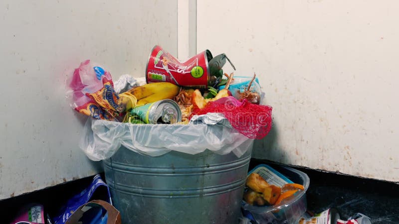 Throwing Cans into Messy Pile Trash Can Stock Video - Video of rubbish ...