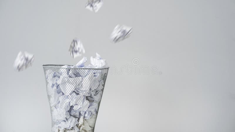 Throwing Crumpled Paper in Basket Stock Image - Image of ball, waste ...