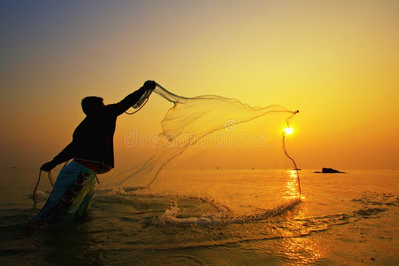 Fly-fishing at sunset stock image. Image of outdoor, landscape - 3116273