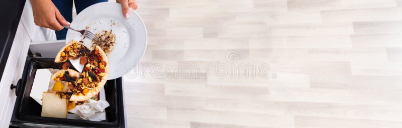 Throwing Food Away in Dustbin Stock Image - Image of throwing, dustbin ...