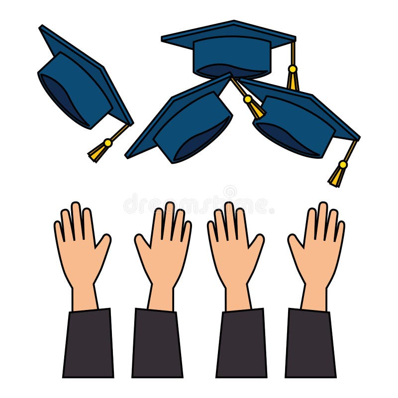 Hands with Graduation Certificate Stock Illustration - Illustration of ...