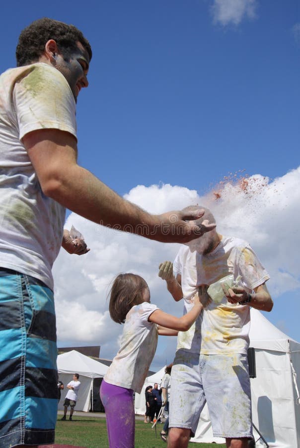 Boy and Girl Throwing Holi Powder Editorial Image - Image of playful ...