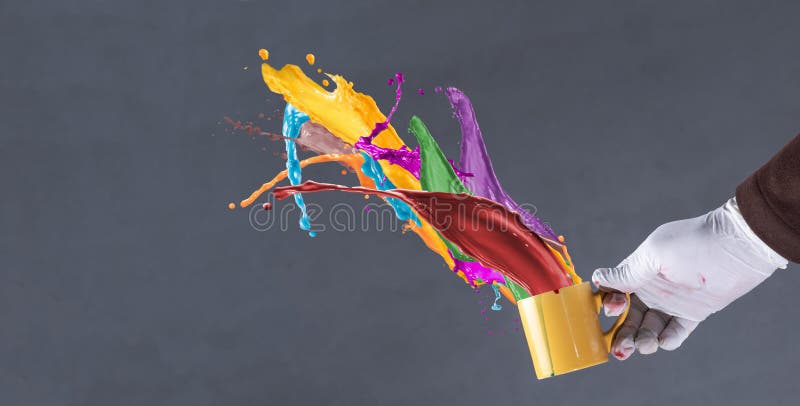 Throwing Multi Colored Paint Splashes - Paint Emulsion Advertisement ...