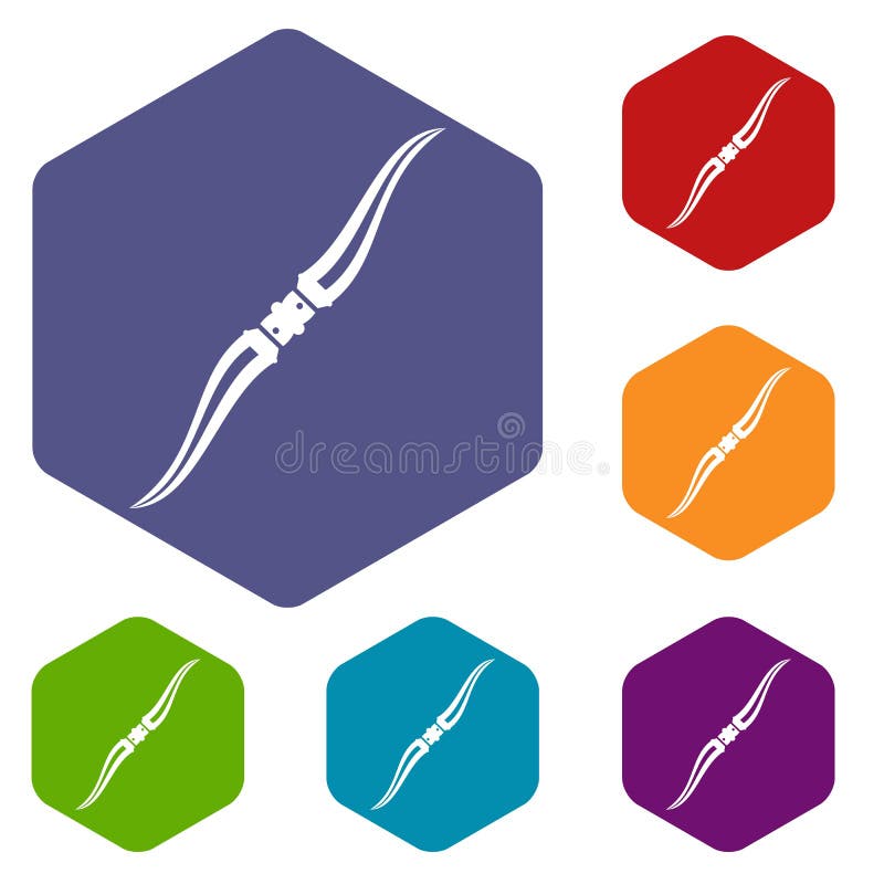 Throwing Ninja Knife Icons Set Hexagon Stock Vector - Illustration of ...