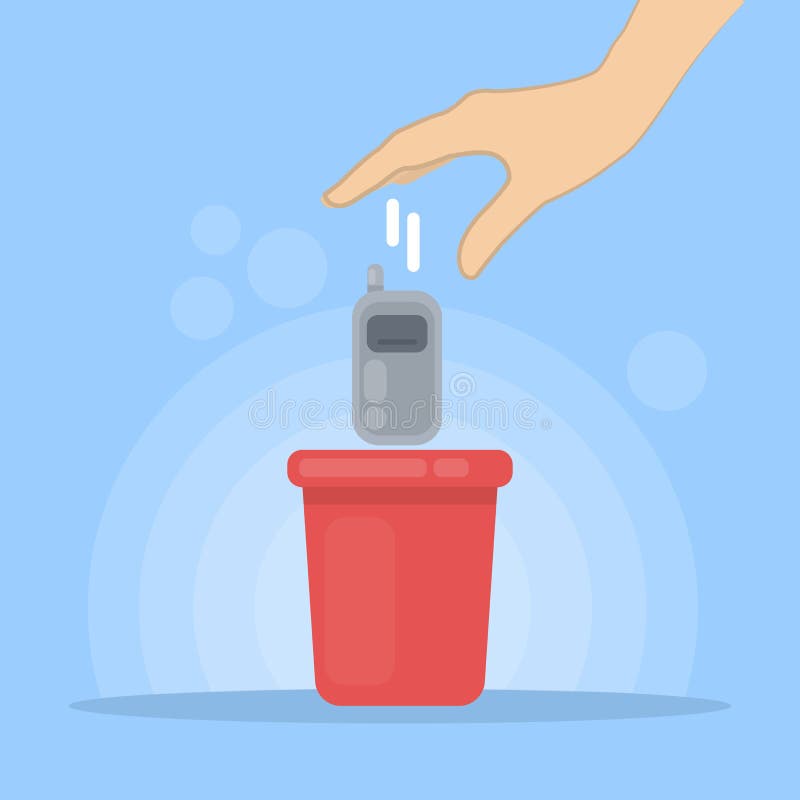 Throwing old phone. stock vector. Illustration of keyboard - 103800035