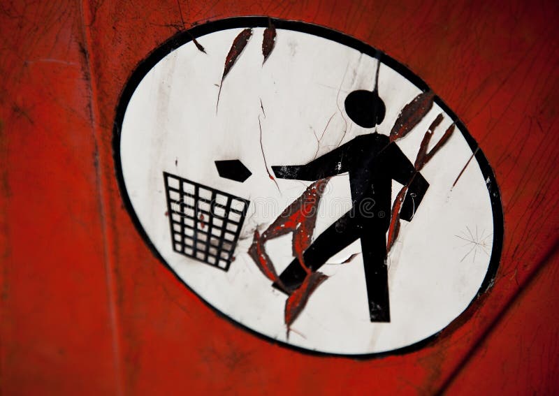 Throwing Out Garbage Symbol Stock Image - Image of sign, rusty: 11638075