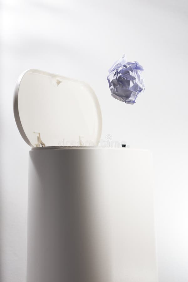 Throwing a Paper Ball into a Trash Stock Photo - Image of problem ...