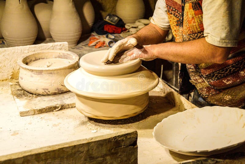 Throwing pots stock photo. Image of kiln, factory, unfired - 46662380