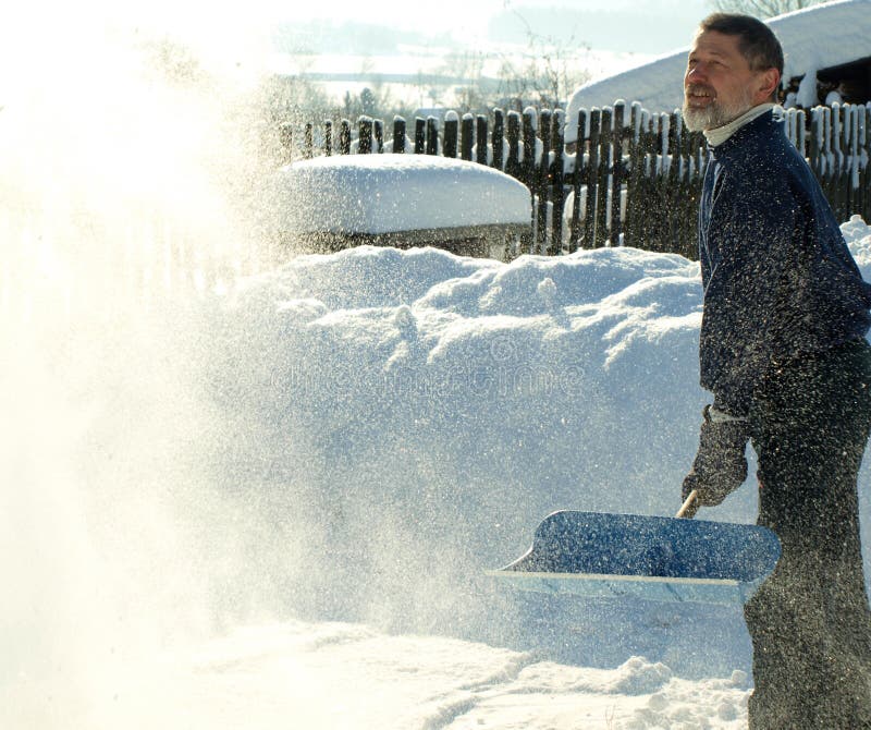 Man shoveling snow stock photo. Image of winter, snowstorm - 7014316