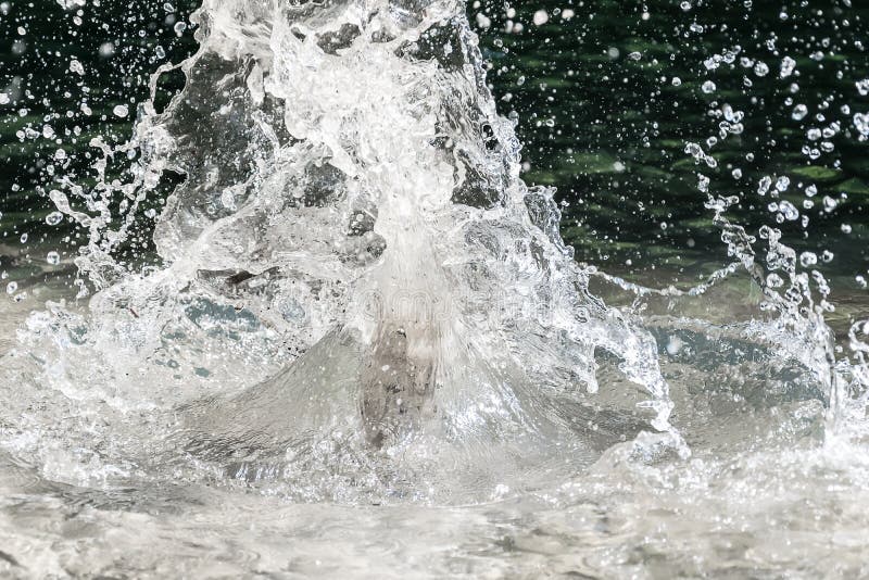 Splash Water. Throwing Stones in a Clean Mountain River Stock Image ...