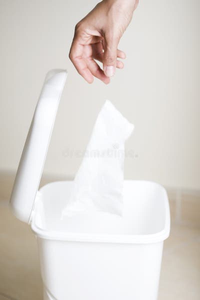 Throwing the tissue stock photo. Image of nuzzle, hand - 10887874