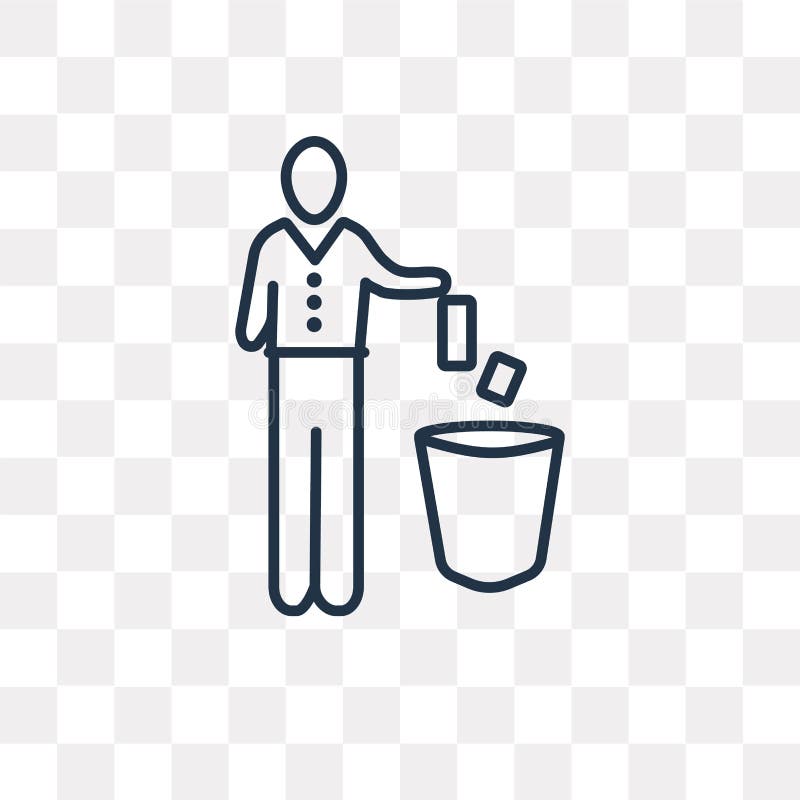 Throwing Trash Vector Icon Isolated on Transparent Background, T Stock ...