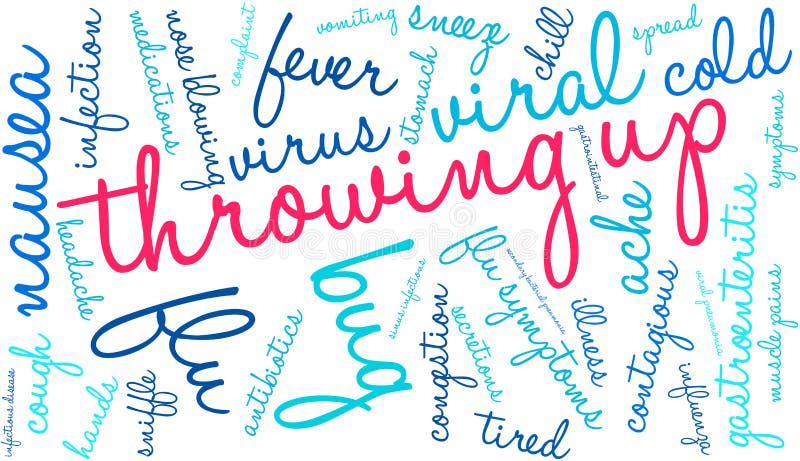 Throwing Up Word Cloud stock illustration. Illustration of congestion ...