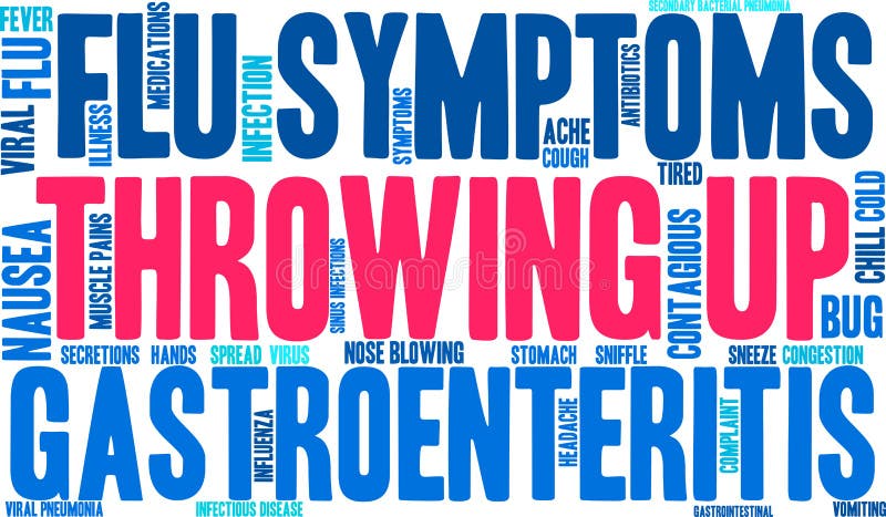 Throwing Up Word Cloud stock illustration. Illustration of infectious ...