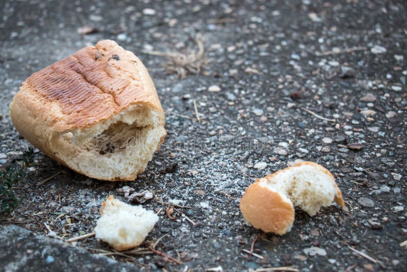 Thrown away bread stock image. Image of macro, asphalt - 97450447