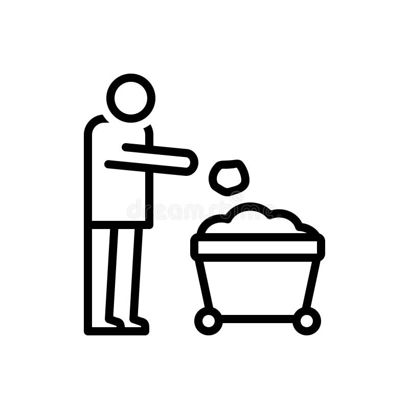 Black Line Icon for Throws, Hurl and Trash Stock Vector - Illustration ...