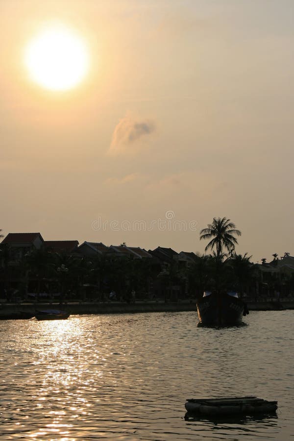 Thu Bon River in Hoi an - Vietnam Stock Image - Image of edge, water ...