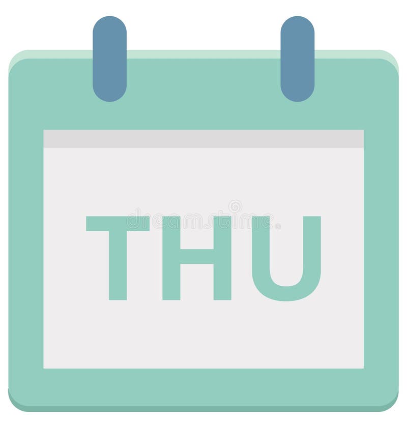 Thu, Thursday Special Event Day Vector Icon that Can Be Easily Modified ...