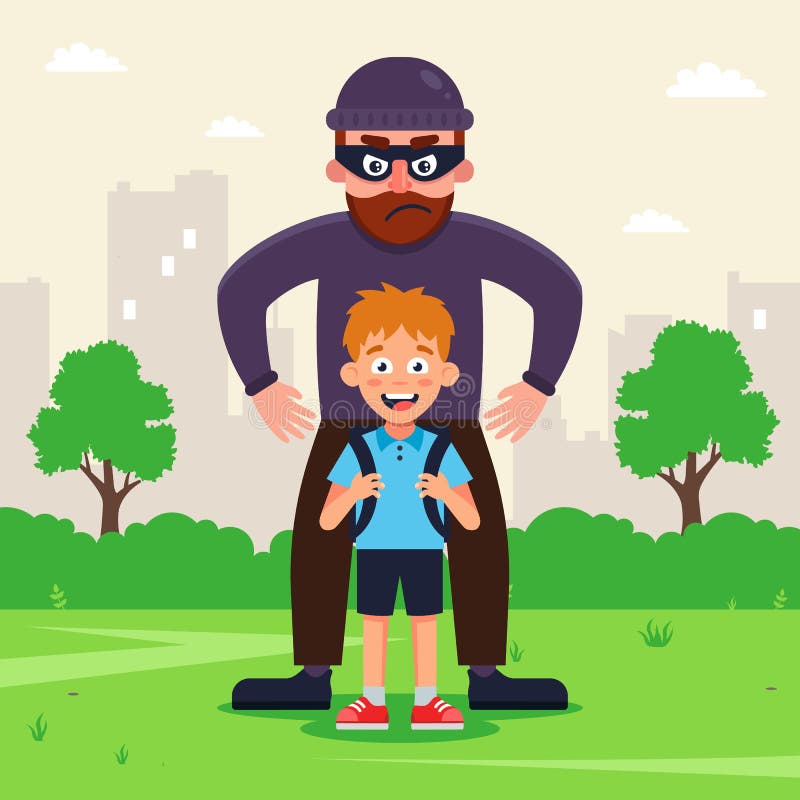 A Thug Kidnaps a Child for Ransom. Stock Vector - Illustration of ...