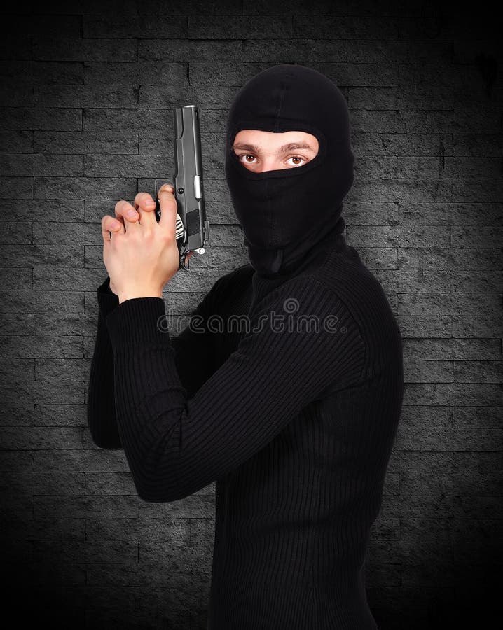 Thug in mask stock photo. Image of assassin, focus, criminal - 46043022