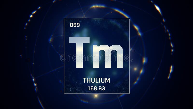 Thulium Tm, Element Symbol From Periodic Table Series Stock ...