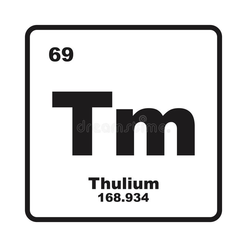 Thulium Tm, Element Symbol from Periodic Table Series Stock ...