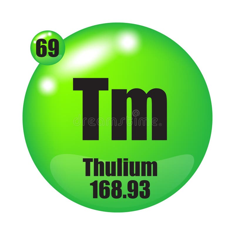 Thulium Icon. Tm Chemical Element. Atomic Number 69. Mass 168.93. Green ...