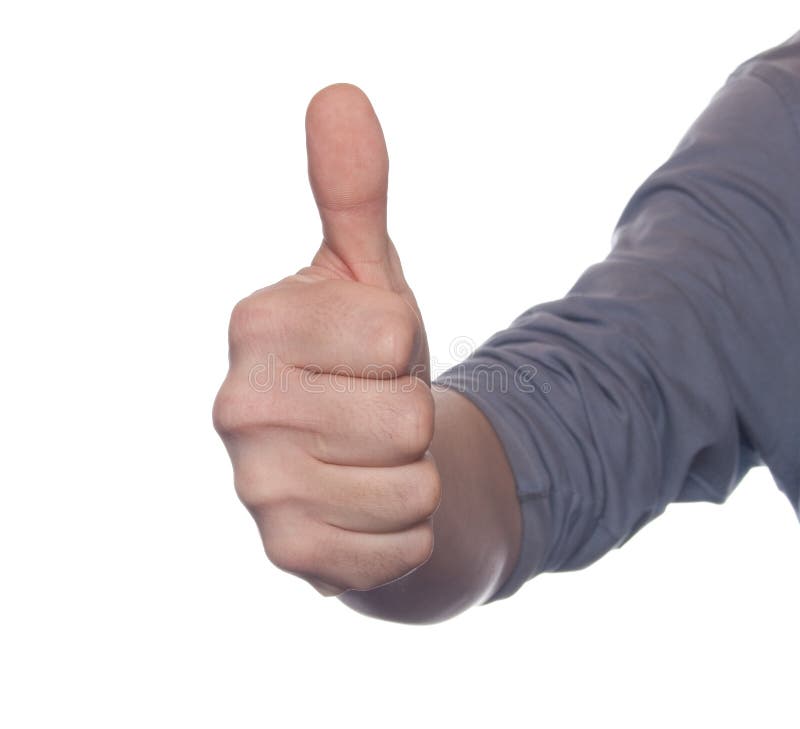 Male Hand Sign with Thumb Up. Stock Photo - Image of thumb, symbol ...