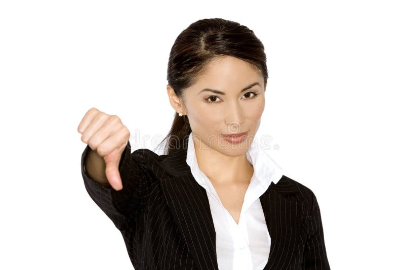 Thumb Down from Business Woman Stock Image - Image of expression, show ...