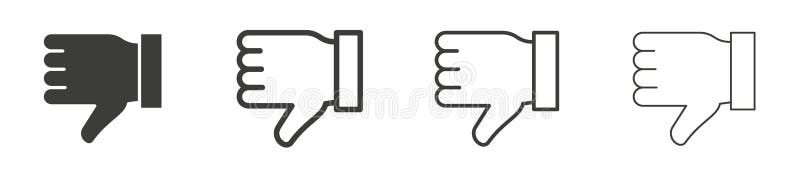 Thumb Down Icon Vector Set on White Background Stock Vector - Illustration of graphic, finger ...