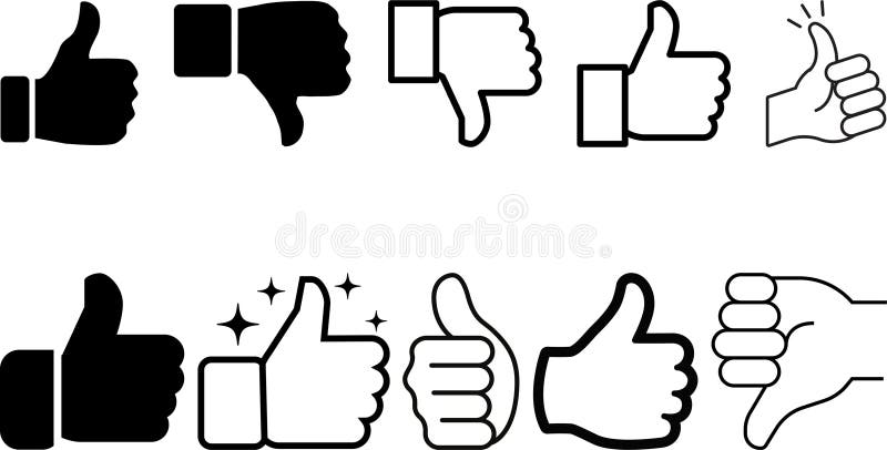 Thumb icon set collection stock vector. Illustration of thumbicon ...