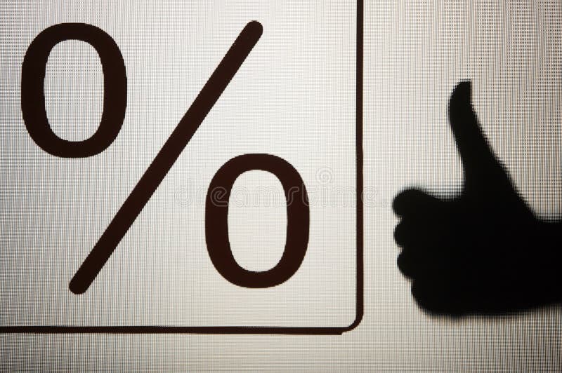 Thumb per cent stock illustration. Illustration of shadow - 15832012