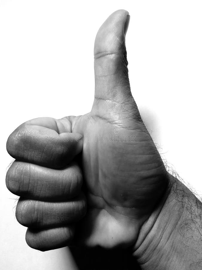 The Thumb of the Right Hand, White, Black Stock Photo - Image of hand ...